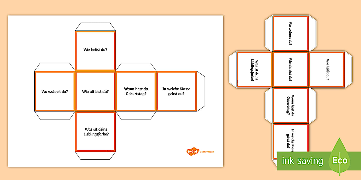 All About me - German Dice Game (Teacher-Made) - Twinkl