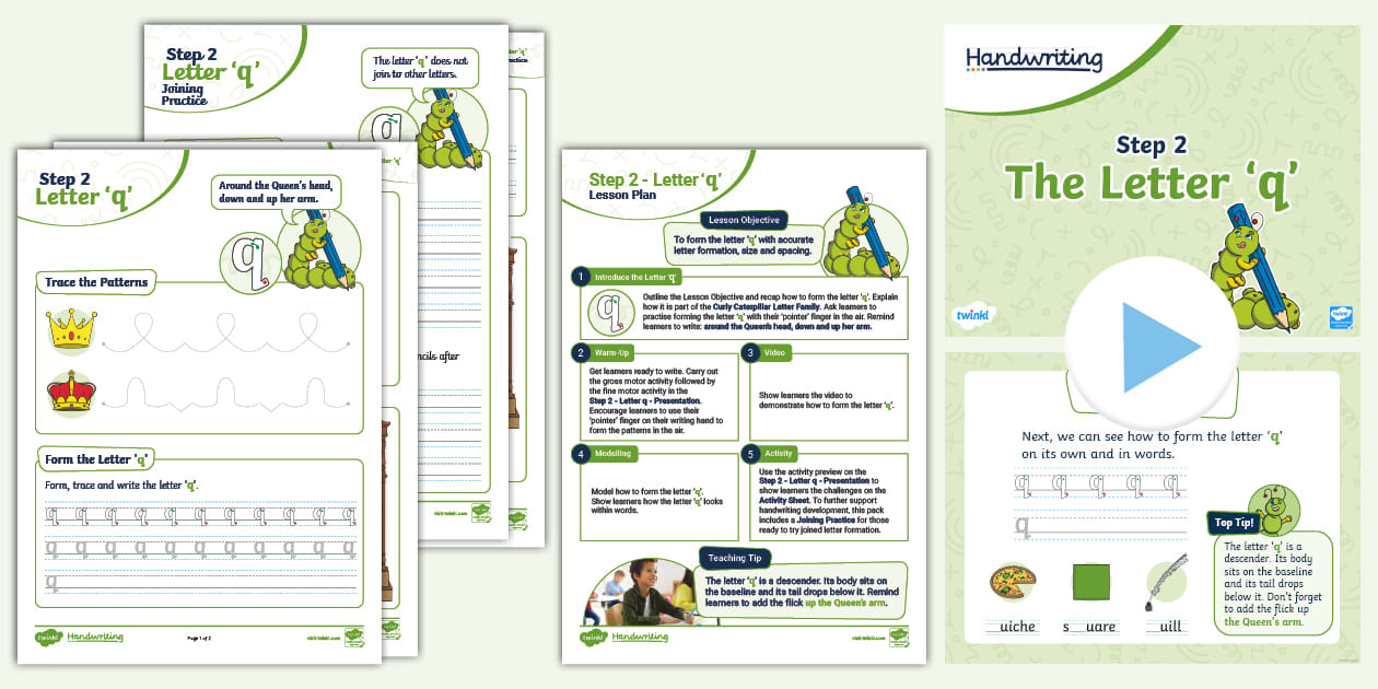Twinkl Handwriting Scheme: Step 2 Letter 'q' Pack