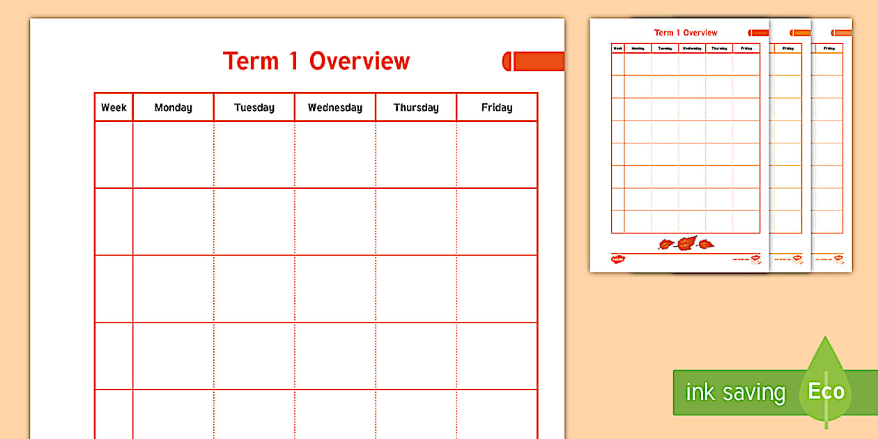Teacher Planner Blank Term Planning Overview (teacher made)