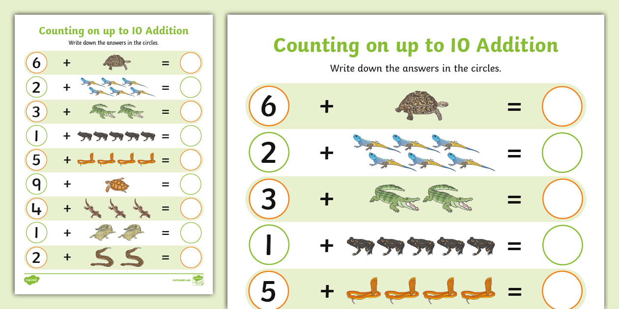 👉 Reptiles-Themed Counting Sheet (teacher made) - Twinkl