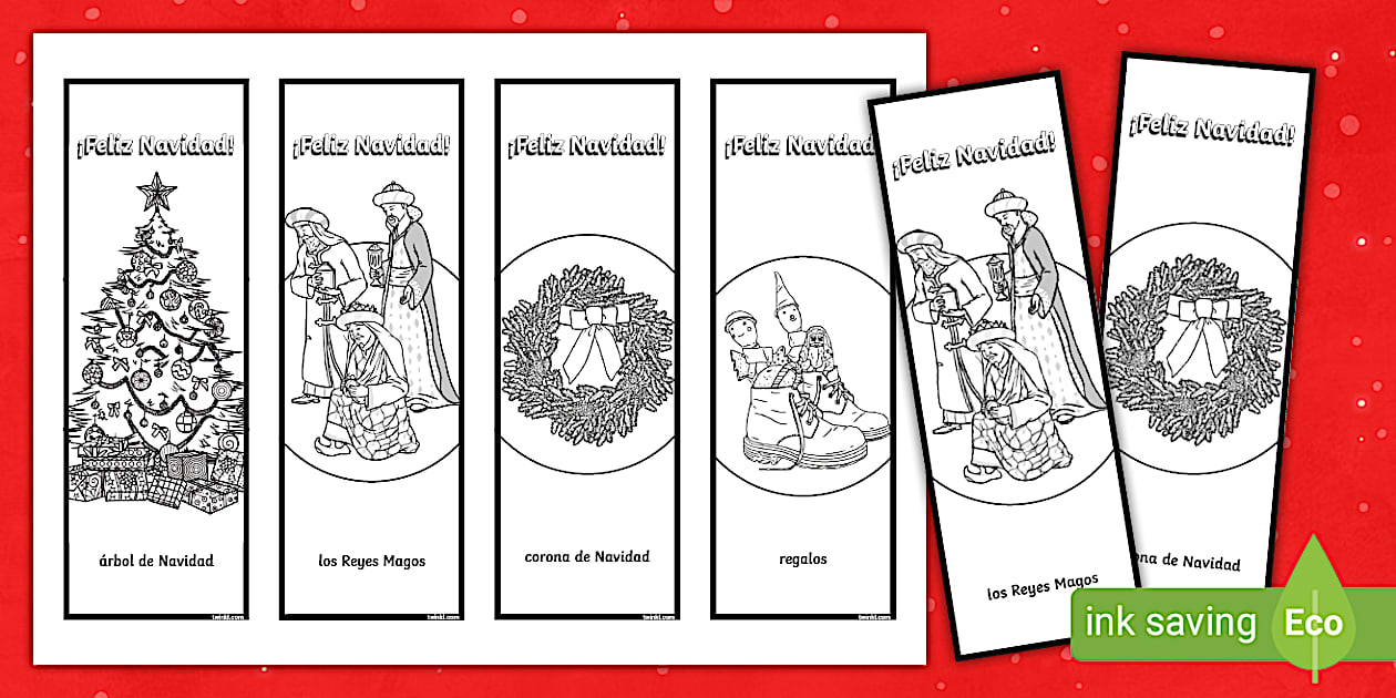👉 Spanish Christmas Colouring Bookmarks (Teacher-Made)