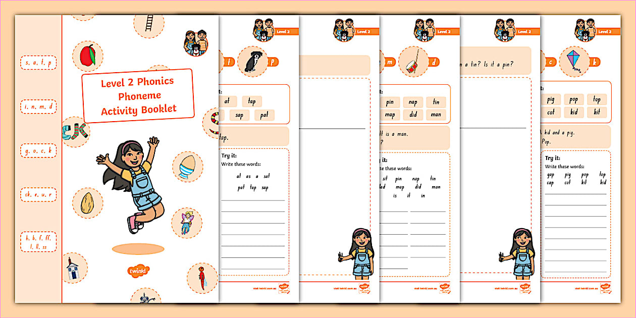 Level 2 Phonics Phoneme Booklet (teacher made) - Twinkl