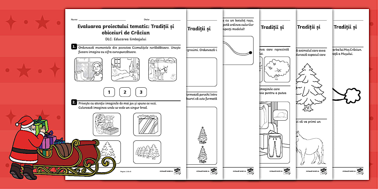 Evaluare proiect tematic Tradiții de Crăciun grupa mijlocie