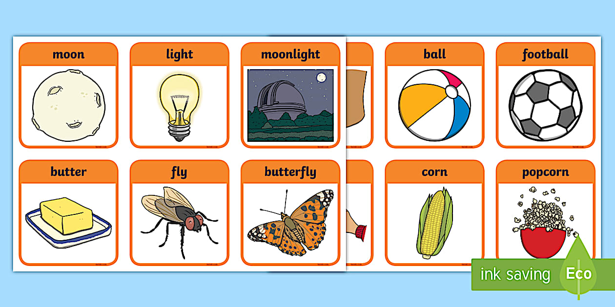 Compound Word Matching Game Split- Compound Words, compound word ...