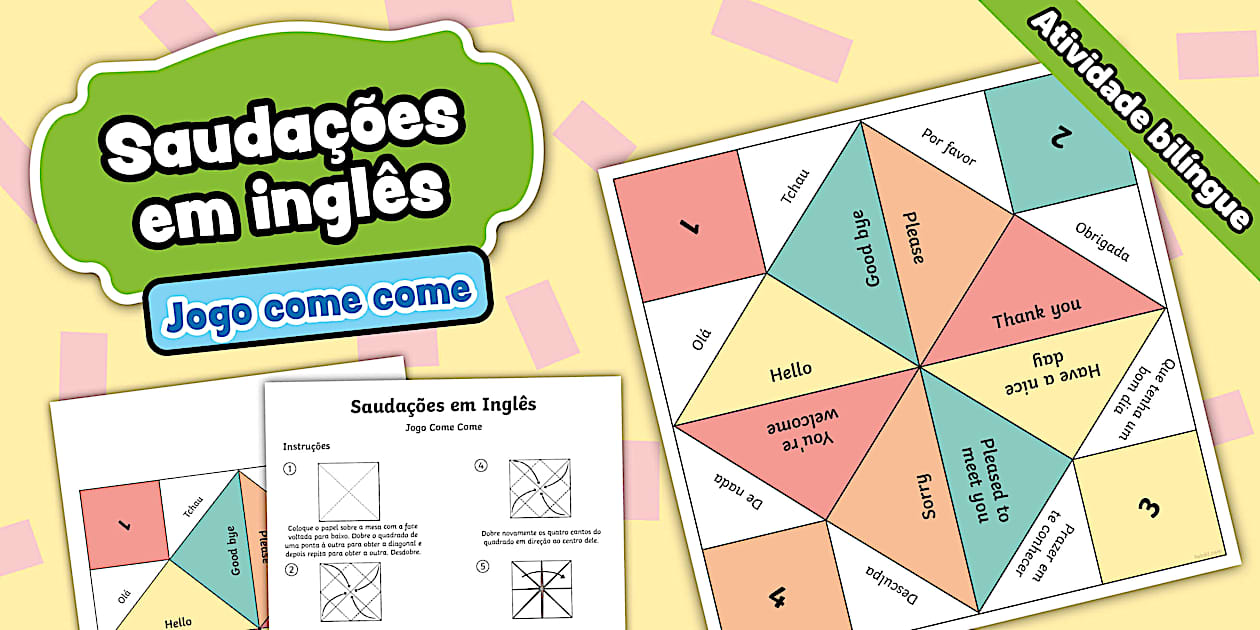 Saudações em Inglês - Jogo Come Come