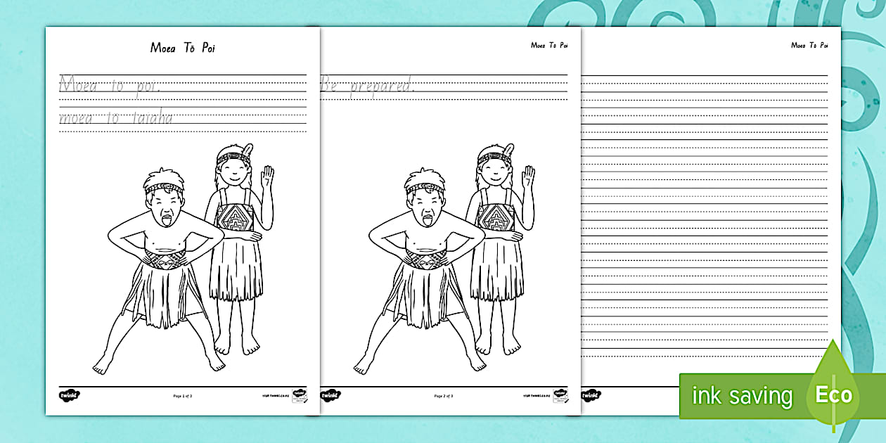 Moea Tō Poi Handwriting Worksheet (teacher made) - Twinkl