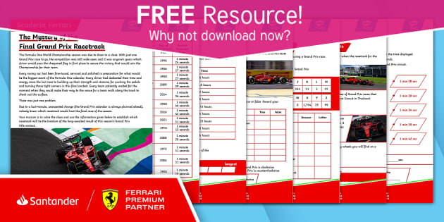 FREE Scuderia Ferrari: The Mystery of the Final Grand Prix Racetrack Math