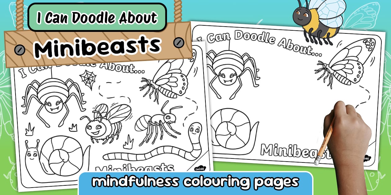 I Can Doodle About Minibeasts Colouring Pages