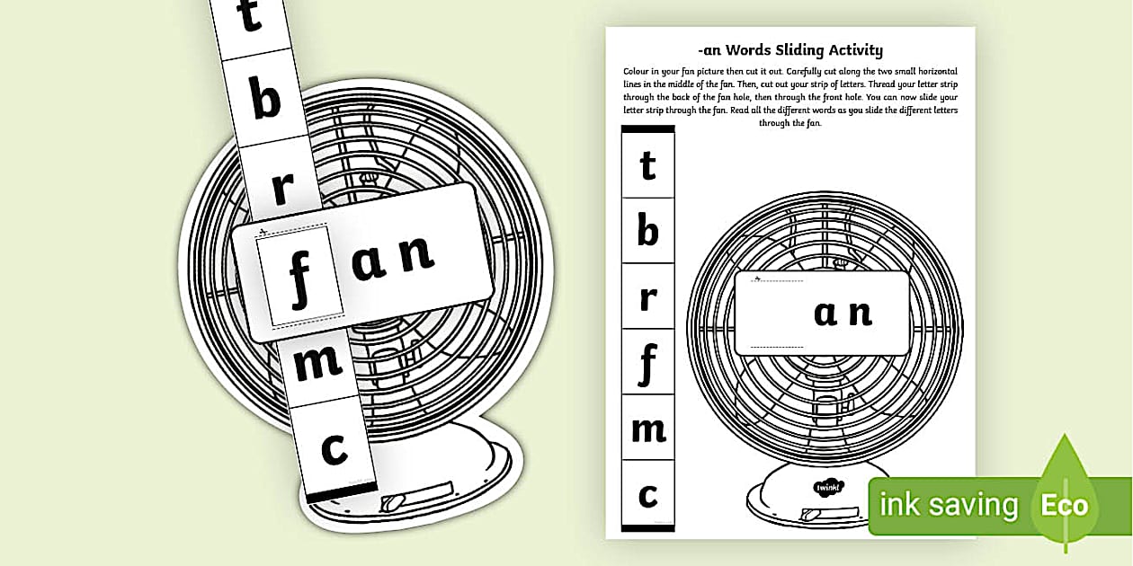 -an Words Sliding Activity (teacher made) - Twinkl