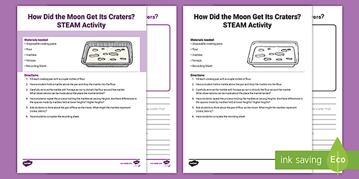 How Did the Moon Get Its Craters? STEAM Activity for K-2nd Grade