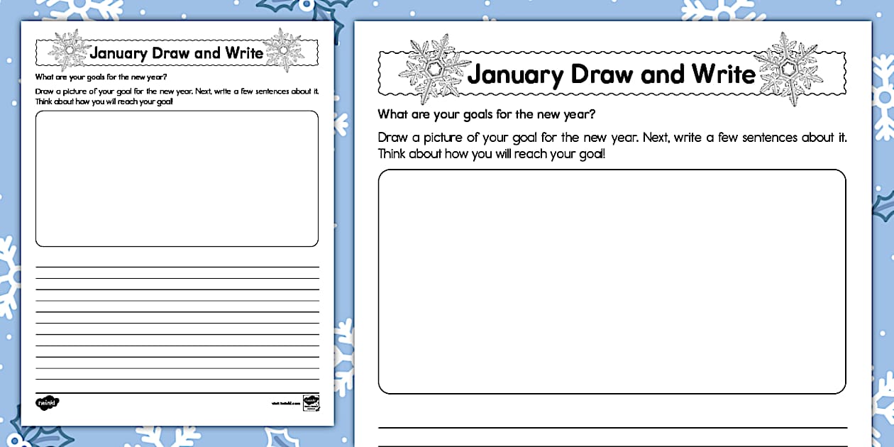January Draw & Write Prompt for K-2nd Grade (teacher made)