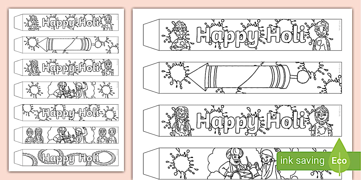 Happy Holi Paper Chains (Teacher-Made) - Twinkl