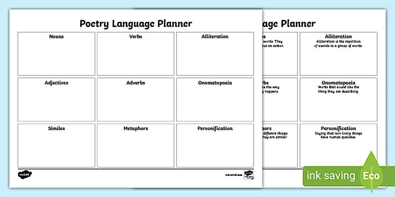 Poetry Planning Sheet | KS2 Resources (teacher made)