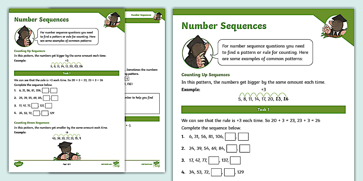 Number Sequences (professor feito) - Twinkl Number Sequences (professor feito) - Twinkl