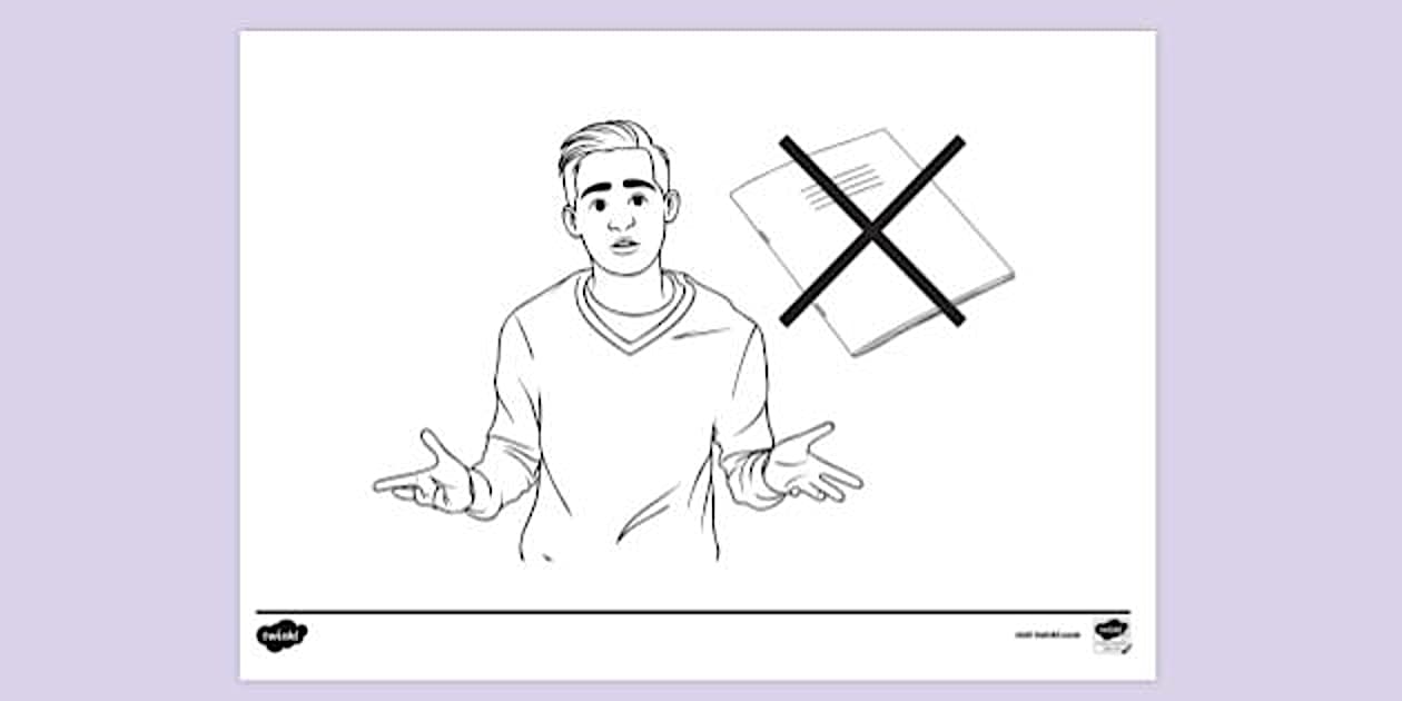 I Have Finished My Exercise Book Colouring Sheet