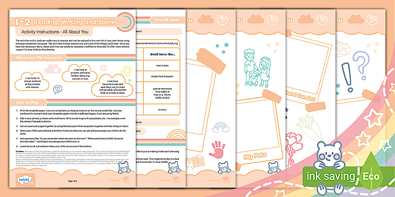 1-2 Years Reading, Writing and Stories All About You