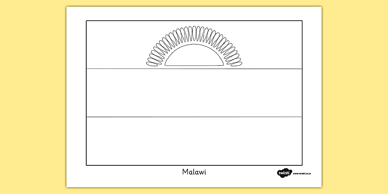 Malawi Flag Coloring Sheet (Teacher-Made) - Twinkl