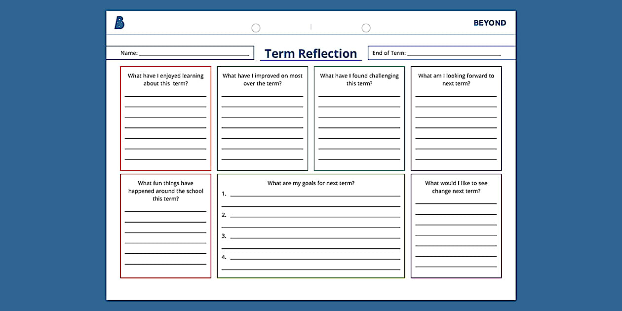 End of Term Reflection Activity (teacher made) - Twinkl
