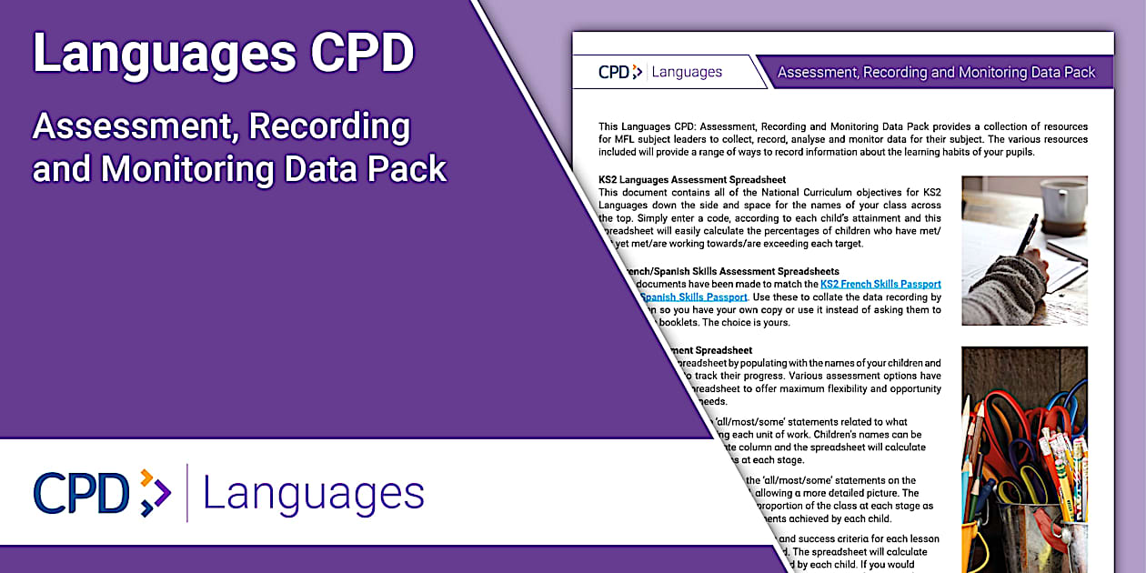 👉 Languages CPD: Assessment, Recording and Monitoring Data Pack