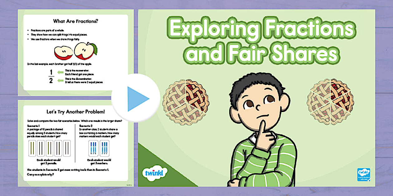 Grade 2 Introduction to Fractions PowerPoint (teacher made)