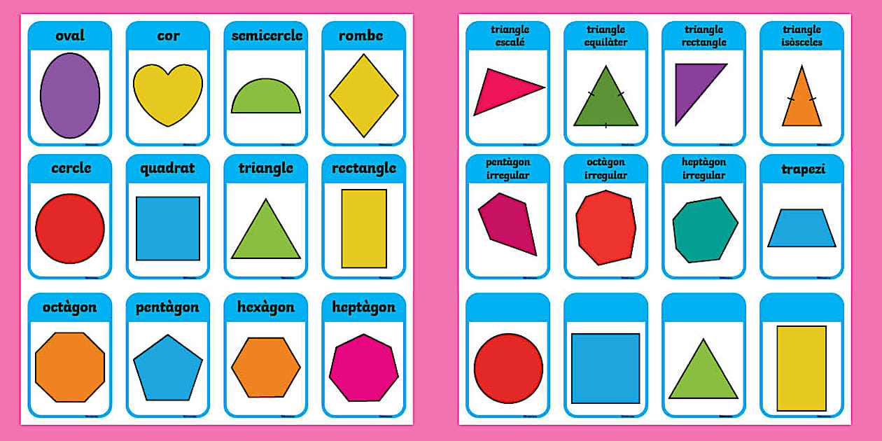 Targetes: Les formes geomètriques en 2D - Valencià