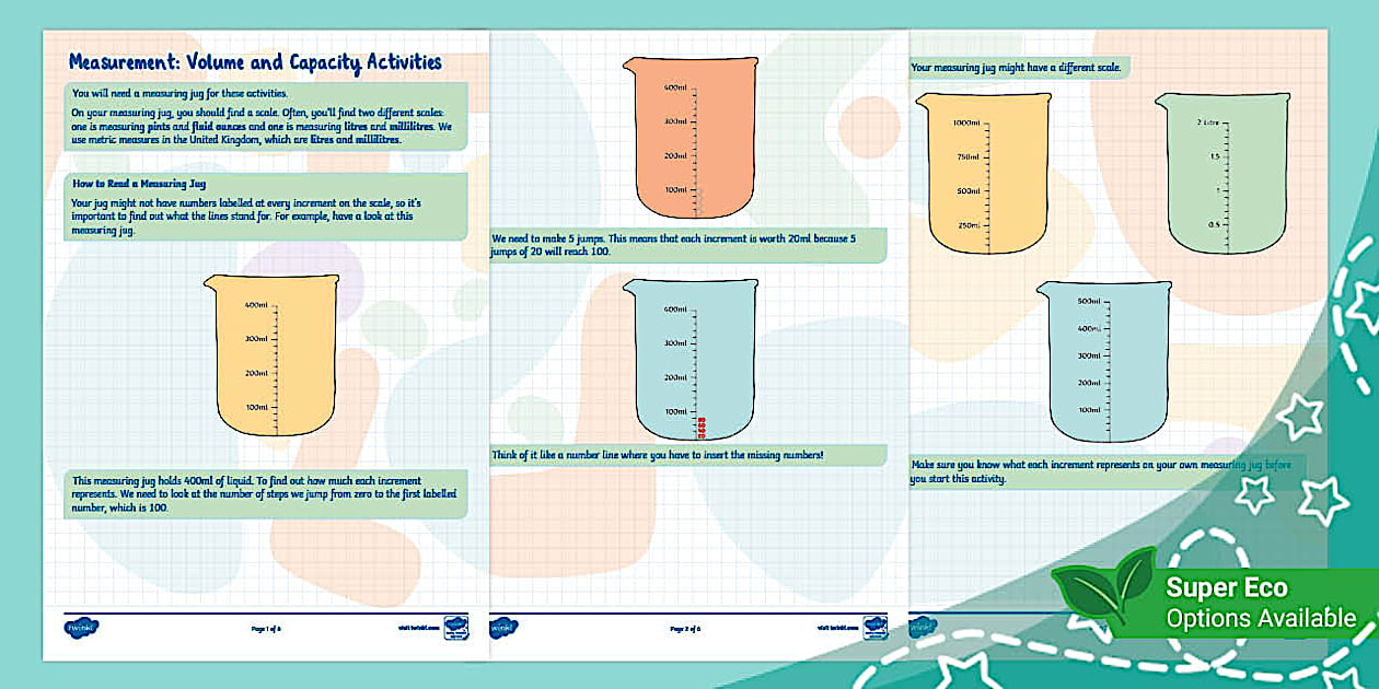 Measurement: Volume and Capacity Activities (Ages 6 - 7)