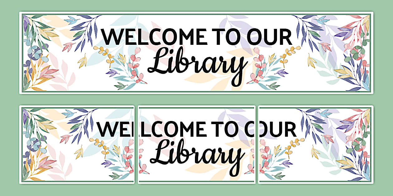 Colourful Botanical Themed Library Display Banner - Twinkl