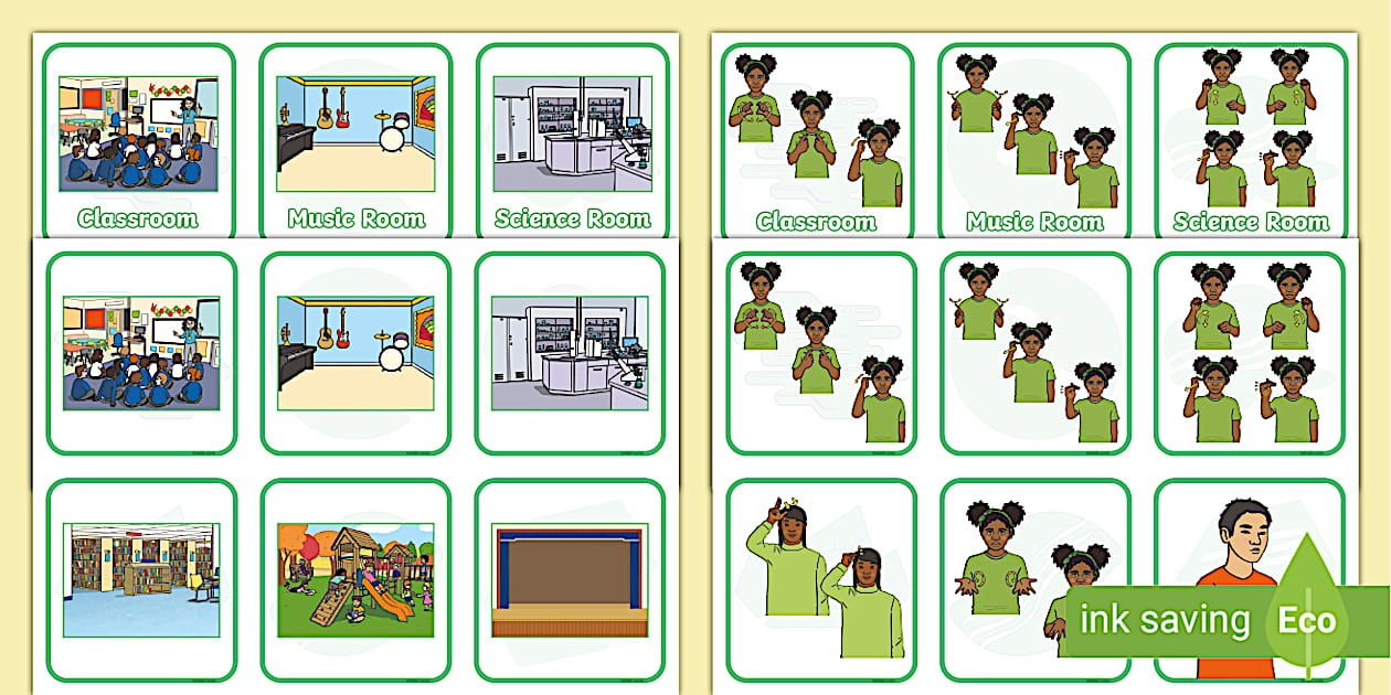 Auslan Places at School Matching Cards (Teacher-Made)