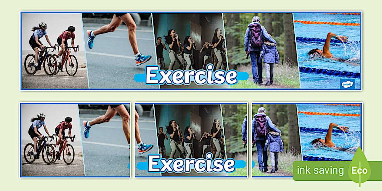 Exercise Photo Display Banner (Teacher-Made) - Twinkl