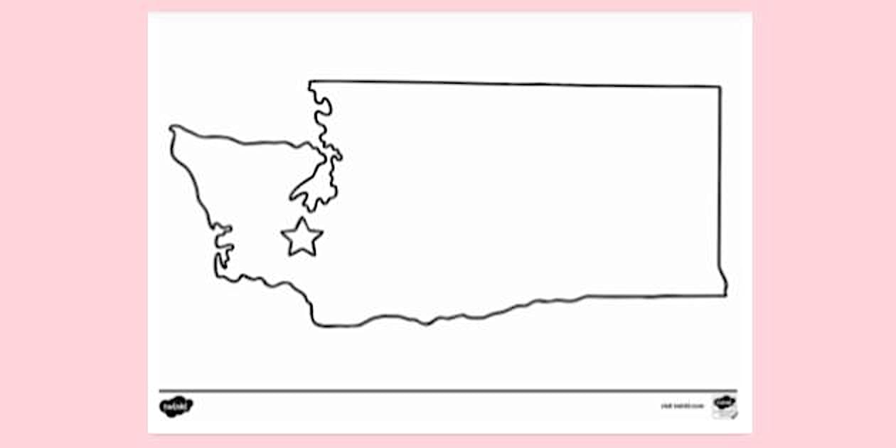Washington State Colouring Sheet | Colouring Sheets - Twinkl
