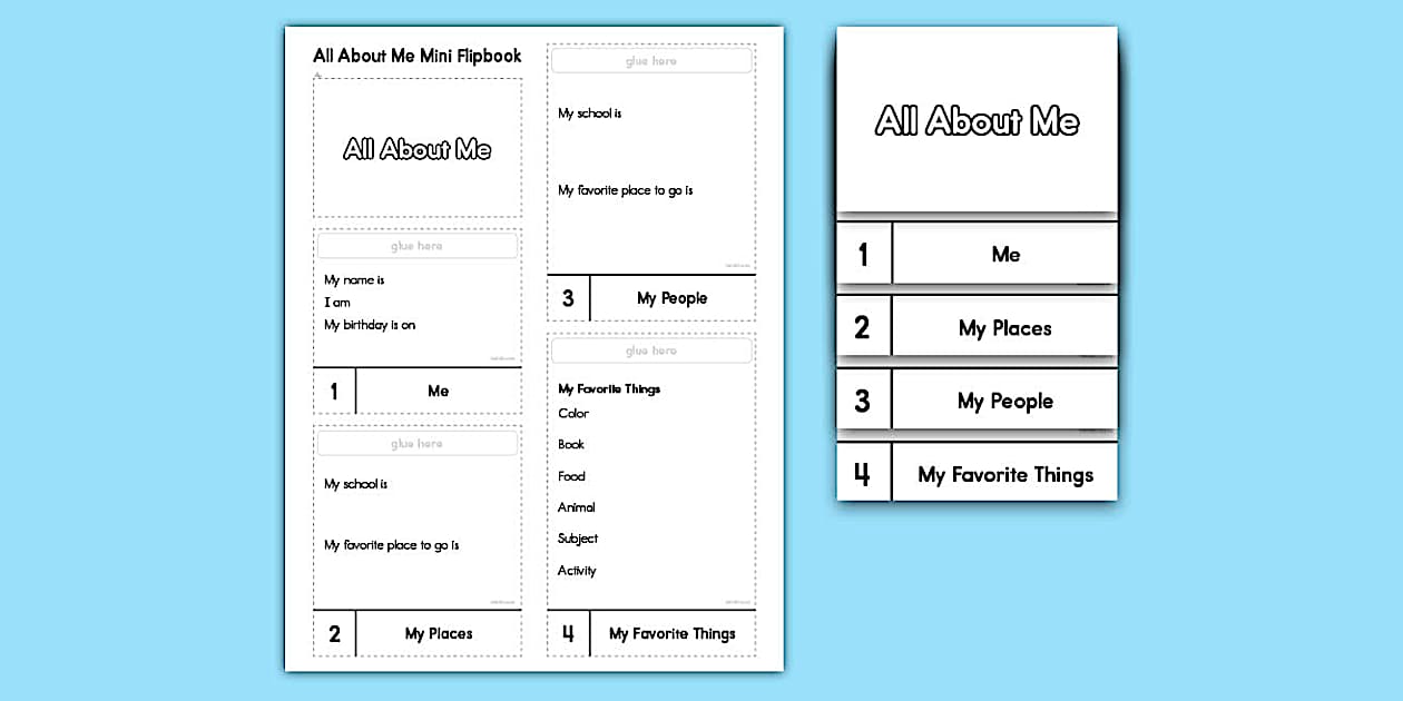 All About Me Mini Flipboook (teacher made) - Twinkl