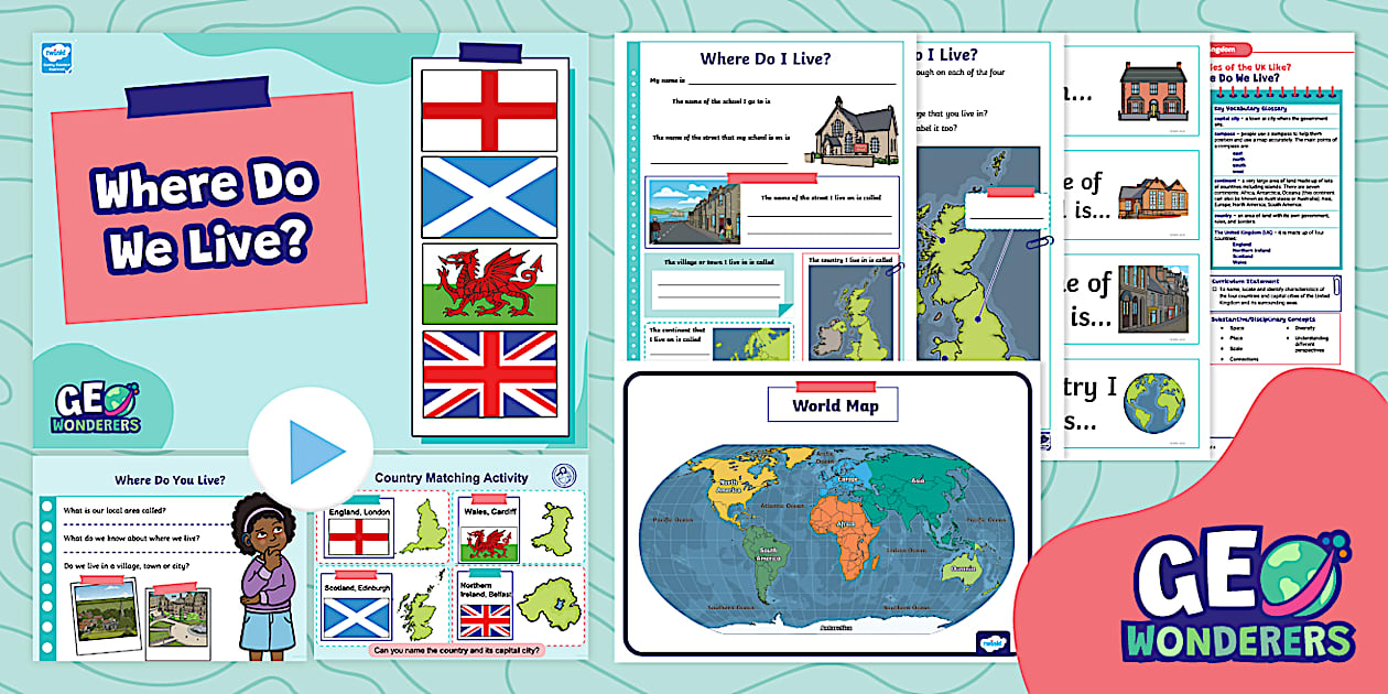 The United Kingdom Geo Wonderers Lesson Pack (teacher made)