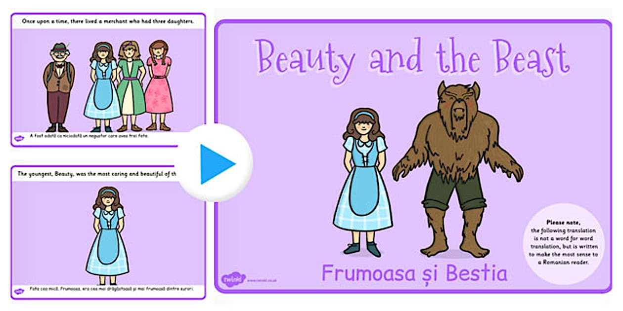 Beauty and the Beast Story PowerPoint Romanian Translation - eal
