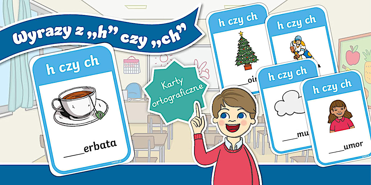 Karty ortograficzne H czy CH? | Edukacja polonistyczna