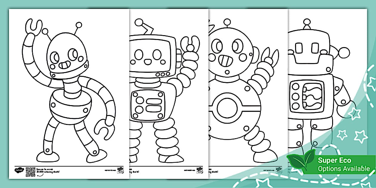 Robots Colouring Pack (teacher made) - Twinkl
