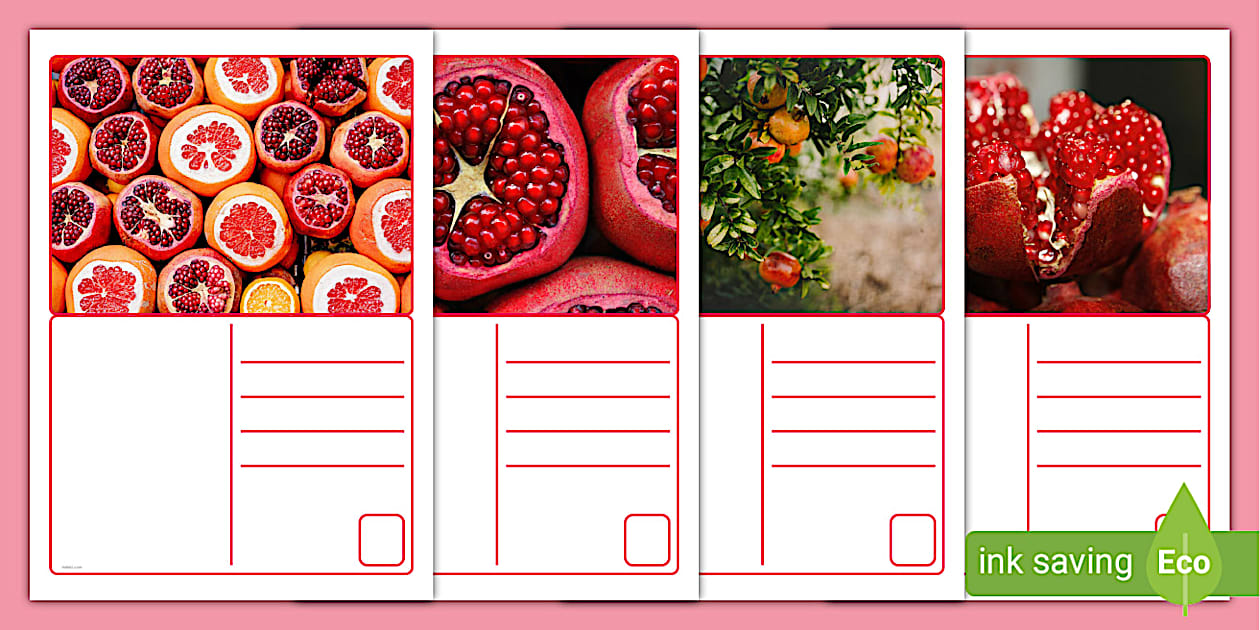 Pomegranate Postcards (l'enseignant a fait) - Twinkl