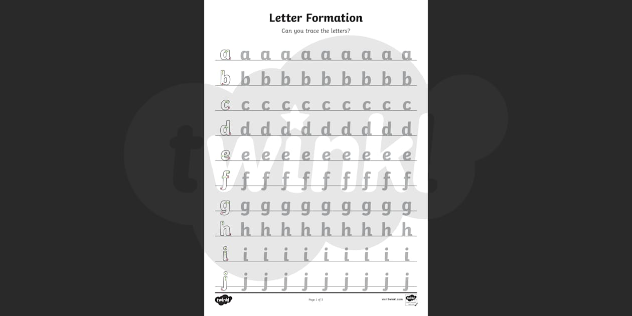 letter formation printable sheets