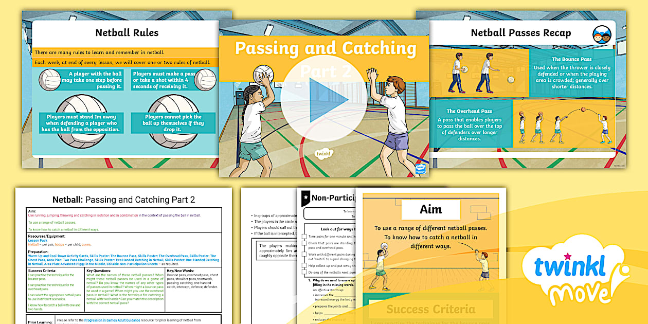 Netball Bounce Pass - Netball Overhead Pass - KS2 PE Lesson