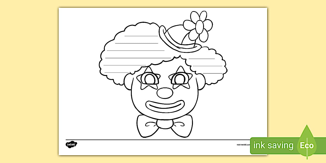 Clown Writing Template (teacher made) - Twinkl