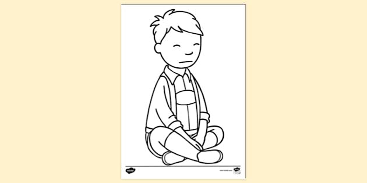 Hansel Sitting Down Colouring Sheet | Colouring Sheets