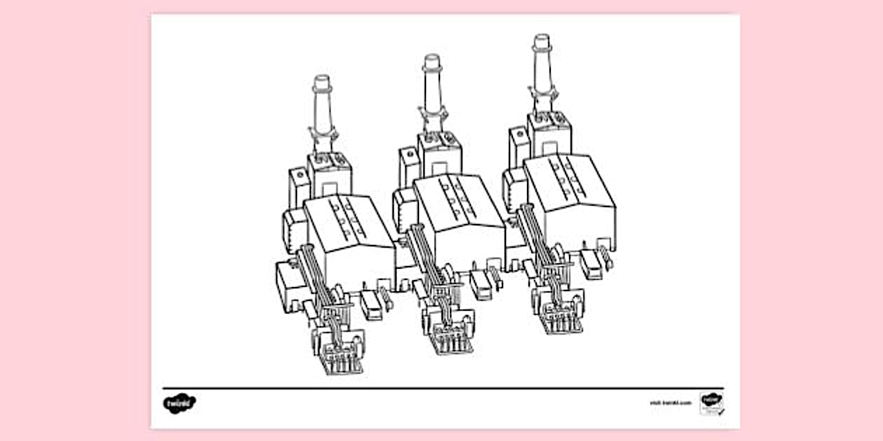 CCGT Power Station Exterior Colouring Sheet | Colouring Page