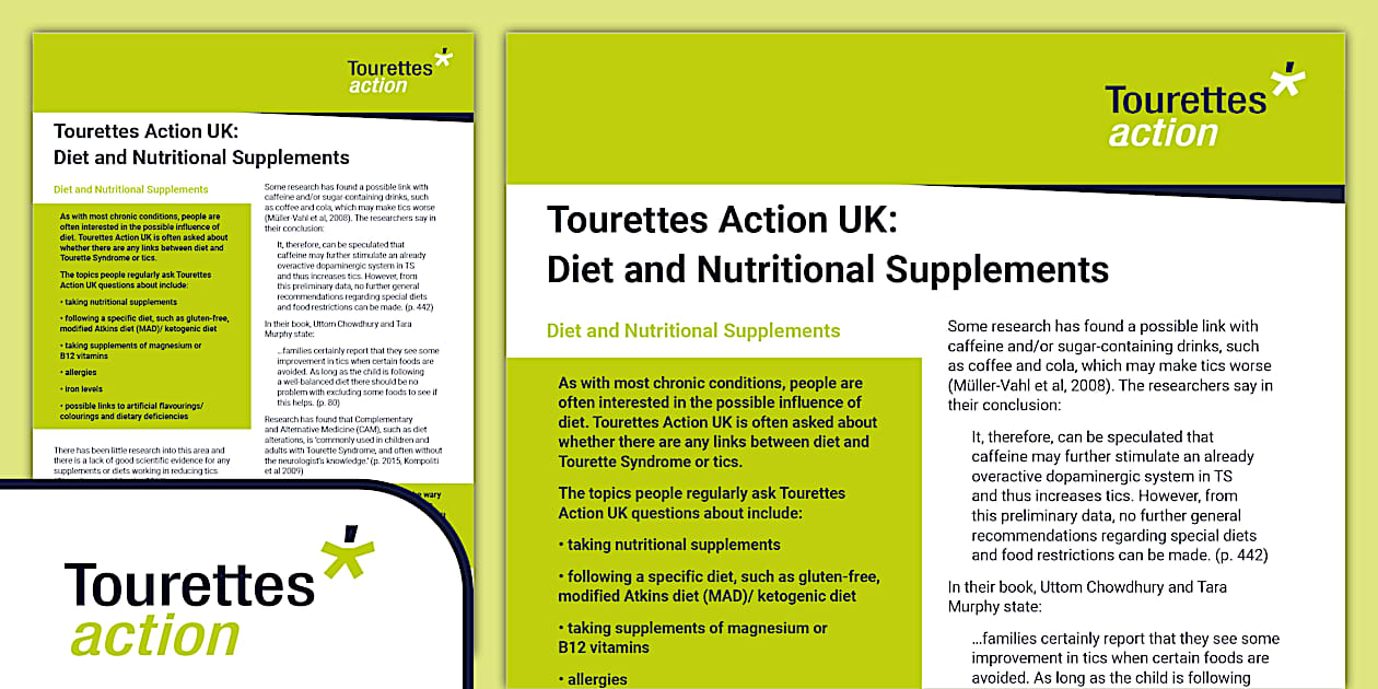 FREE! - Tourettes Action UK: Diet and Nutritional Supplements