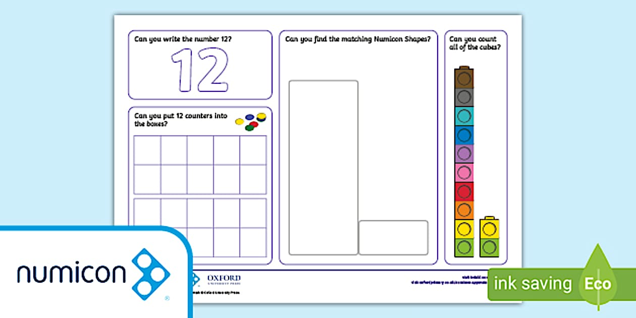 All About Number 12 Activity Mat with Numicon Shapes