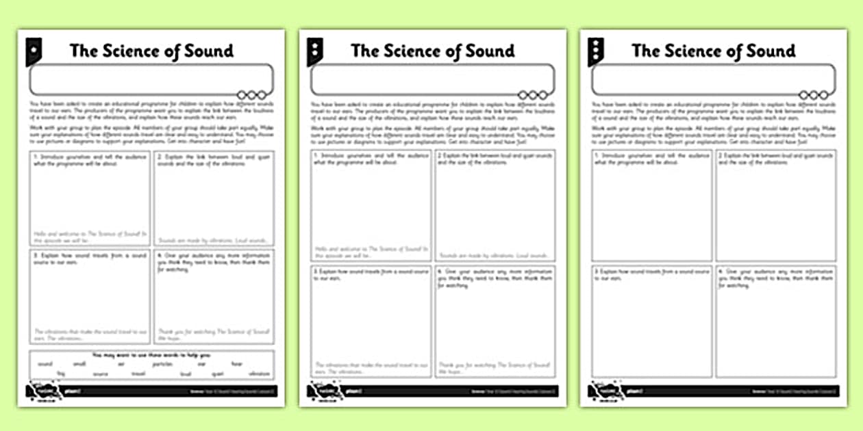 Science of Sound Differentiated Worksheet / Worksheet