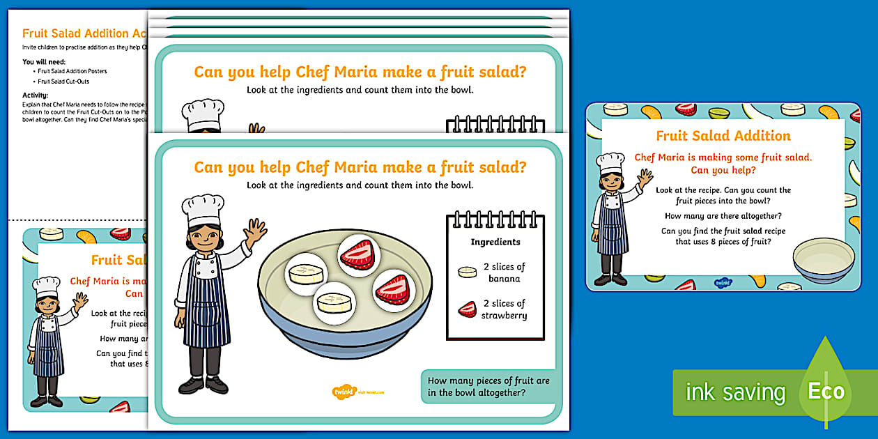Fruit Salad Addition Activity (Teacher-Made) - Twinkl