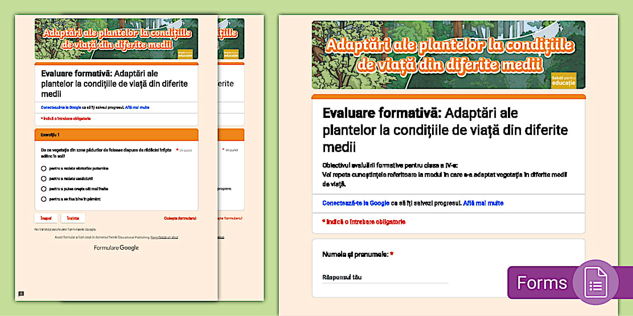 Adaptări ale plantelor din diferite medii – Evaluare/ Temă