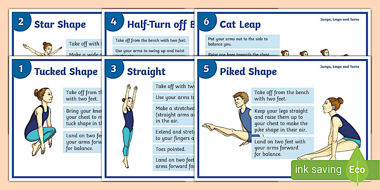 Editable Jumps, Leaps and Turns: Gymnastics Cards - Twinkl