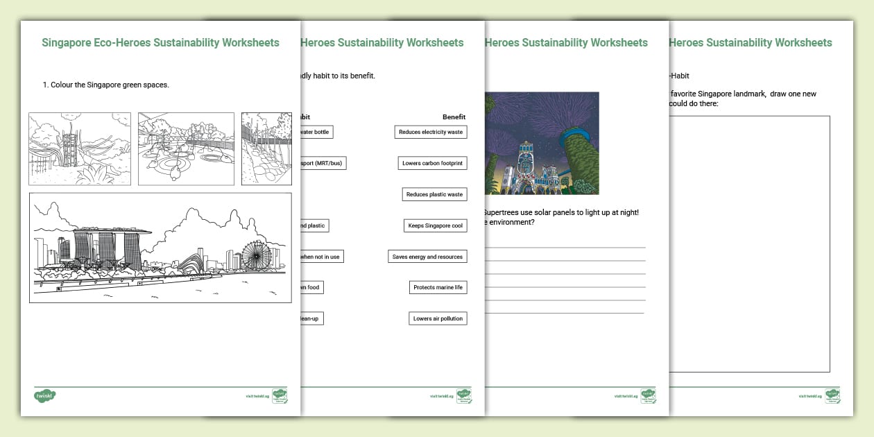 Singapore Eco-Heroes Sustainability Activity (teacher made)