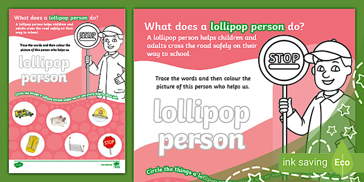 What Does a Lollipop Person Do? Activity Sheet - Twinkl