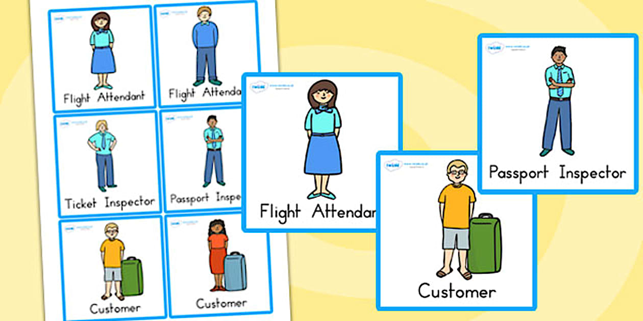 Airport Role Play Badges (teacher made) - Twinkl